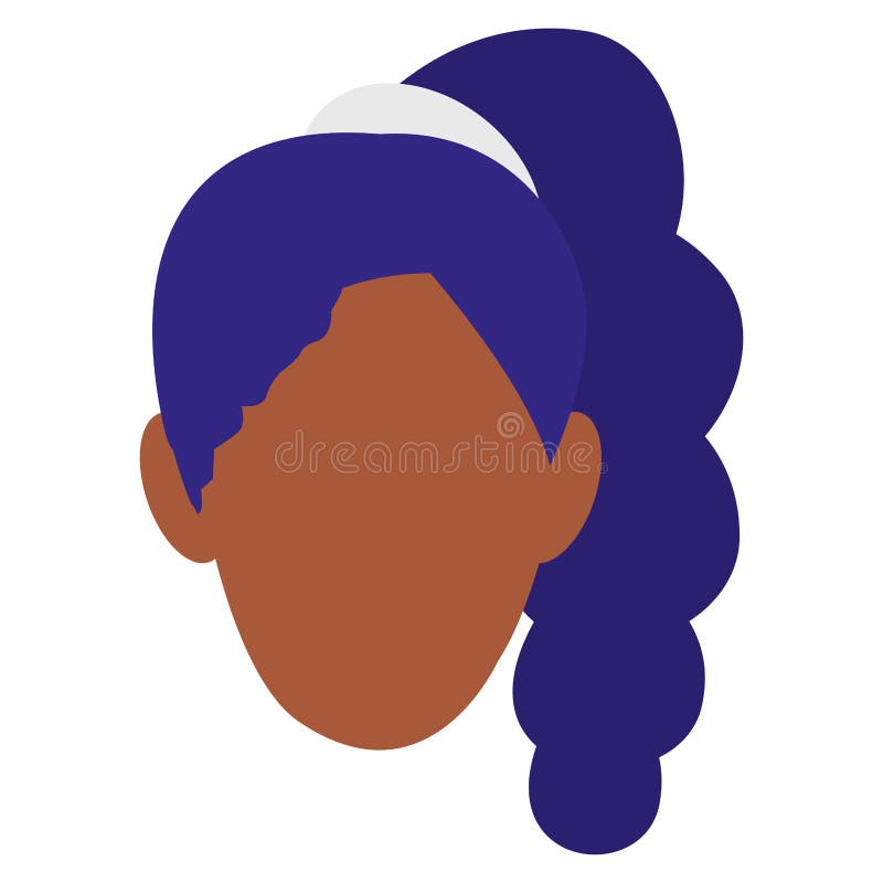 Beautiful Woman Black Head Character Stock Vector - Illustration of ...