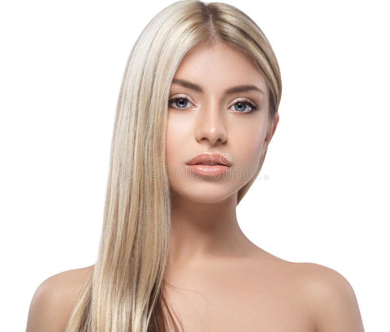 Beautiful Woman Blond Portrait Face Studio Stock Photo - Image of girl ...