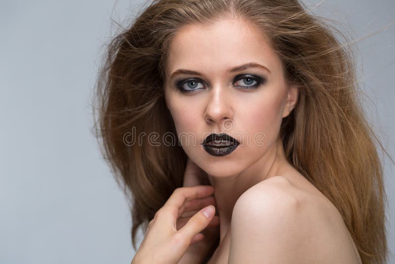 Beautiful Woman with Bright Make-up Stock Photo - Image of clean, eyes ...