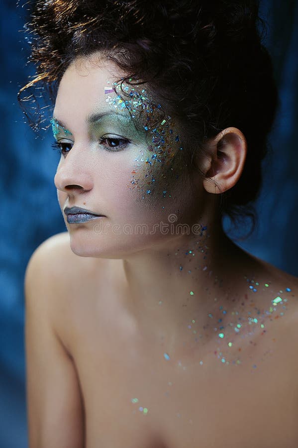 Beautiful Woman with Bright Makeup for Party Stock Image - Image of ...