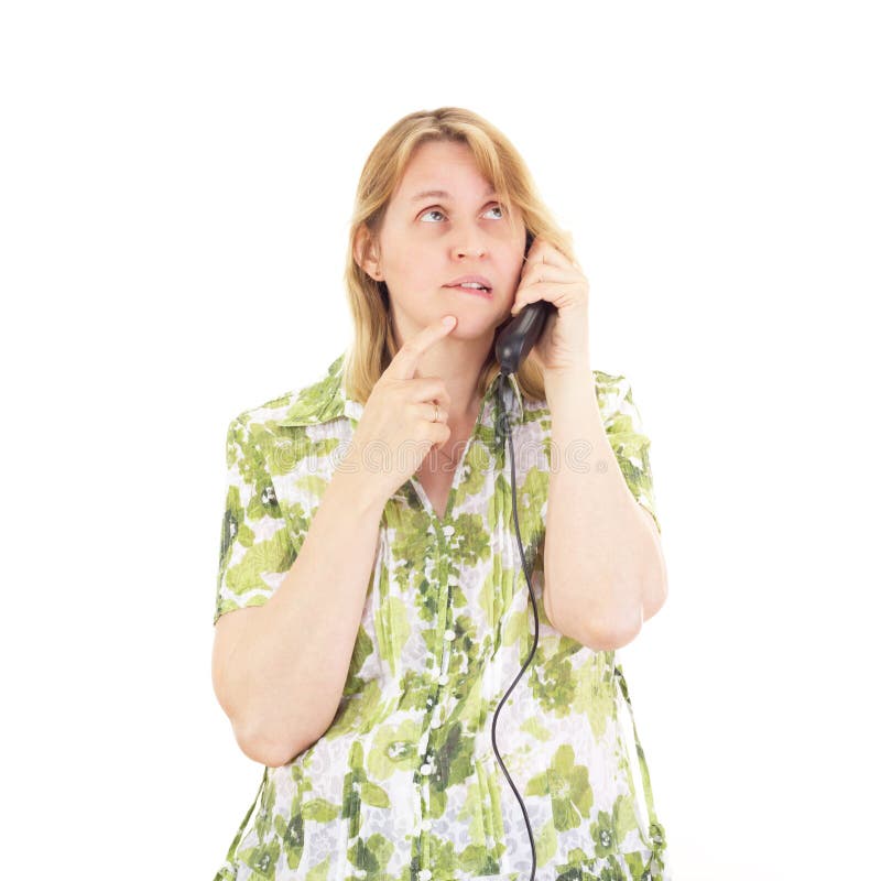 Beautiful Woman Calling Somebody Stock Image - Image of gesture, green ...