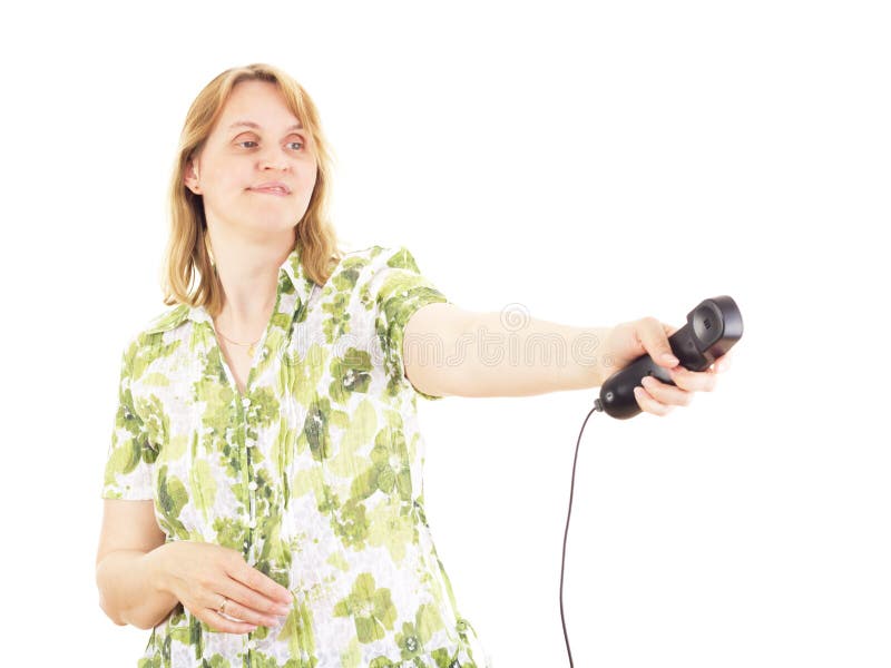 Beautiful Woman Calling Somebody Stock Photo - Image of helpdesk ...