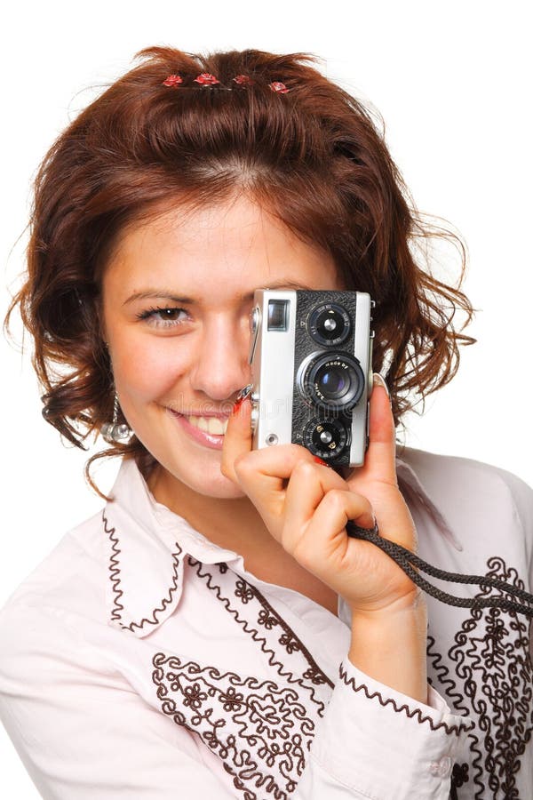 Beautiful Woman with a Camera Stock Image - Image of hobbies, adults ...
