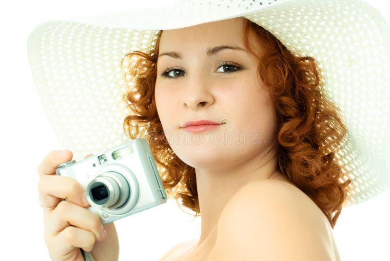 Beautiful Woman with a Camera Stock Photo - Image of sightseeing, smile ...