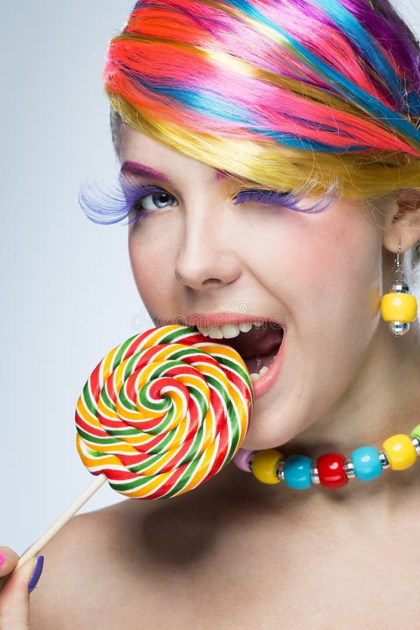 Studio Creative Candy Themed Shoot Stock Photo - Image of lady, sweets ...