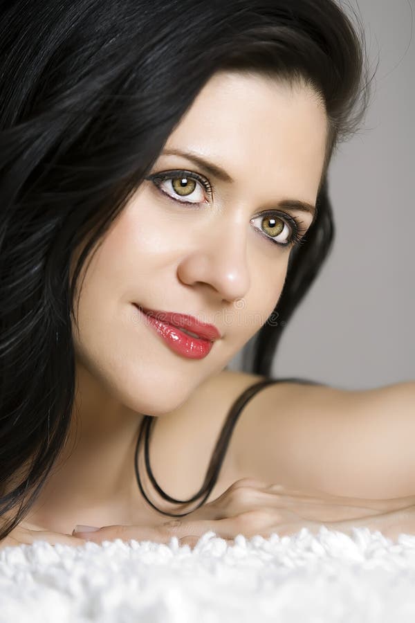 Beautiful Woman With Captivating Eyes Stock Image - Image of lips ...