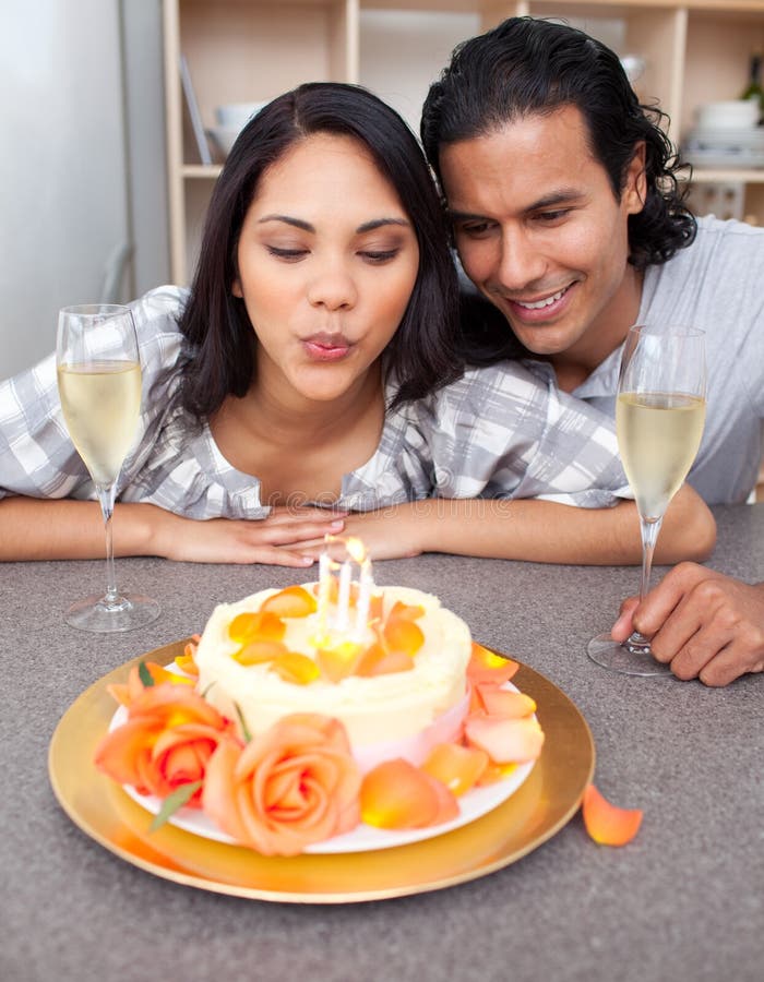 Beautiful Woman Celebrating Her Birthday Stock Image - Image of ...