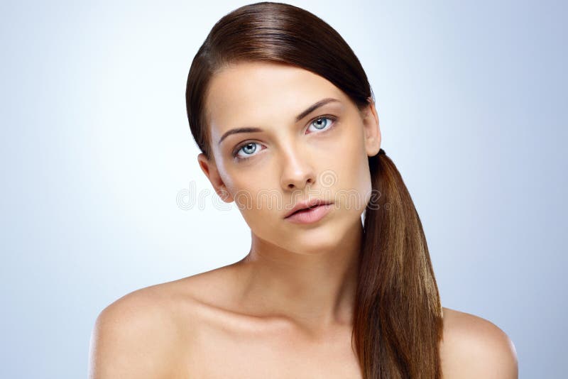 Beautiful Woman with Clean Face Stock Image - Image of eyes, horizontal ...