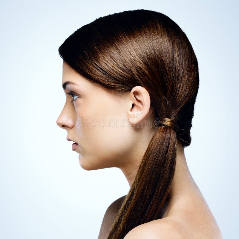 Asian Skincare Woman Side View Deep Breath Refreshing Stock Image ...