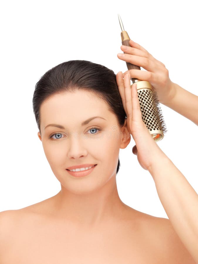 Beautiful woman with comb stock image. Image of cute - 39420655