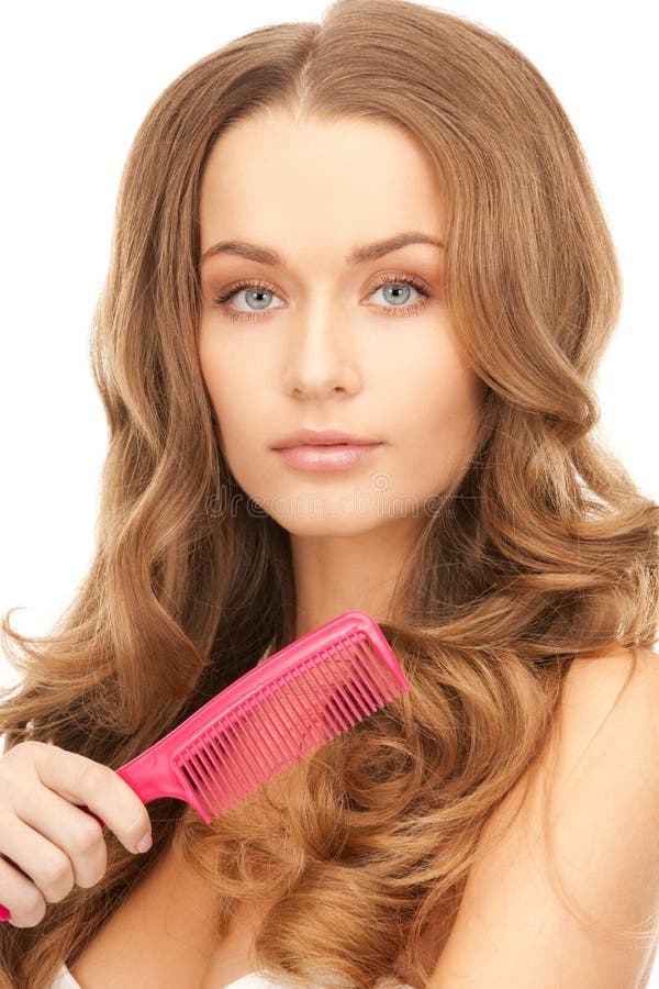 Beautiful woman with comb stock image. Image of alone - 40674623