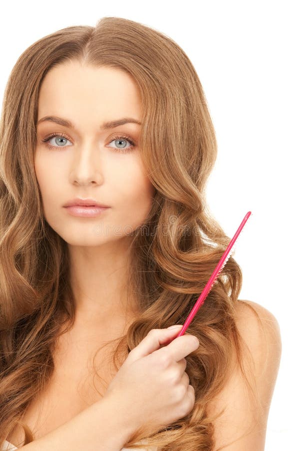 Beautiful woman with comb stock image. Image of gorgeous - 41007373