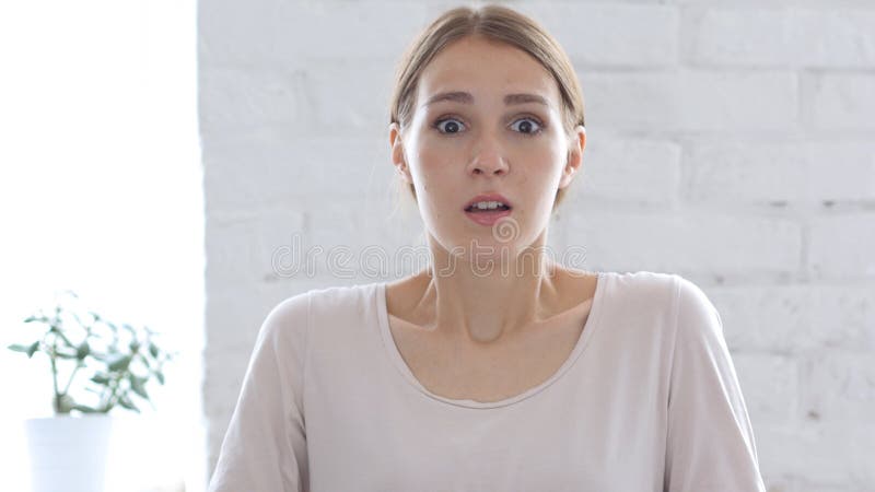 Beautiful Woman Confused and Scared by Problems Stock Image - Image of ...