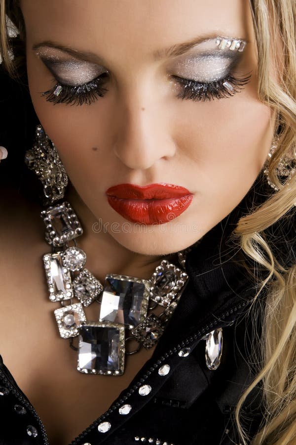 Beautiful Woman with Creative Makeup Stock Image - Image of elegant ...