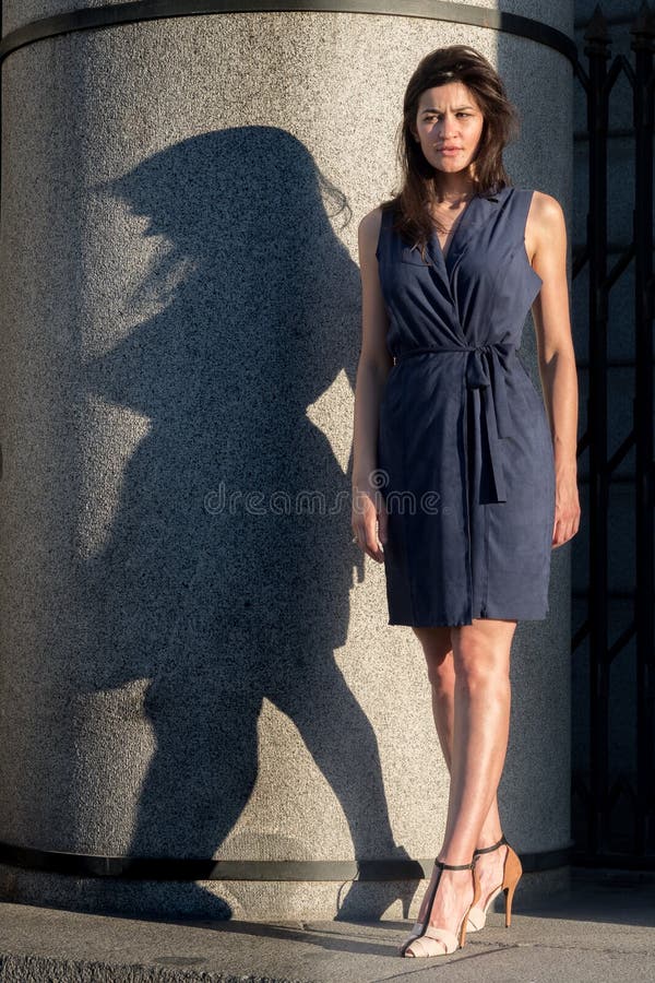 Beautiful Woman with a Curvy Shadow (diet Concept) Stock Photo - Image ...
