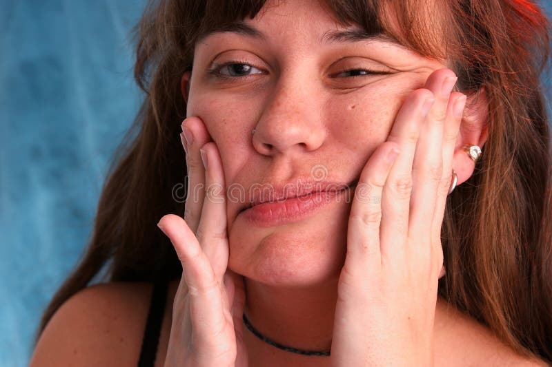 Beautiful Woman Distorting Face Stock Photos - Free & Royalty-Free ...