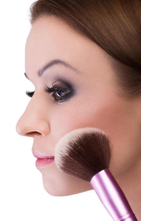 Beautiful Woman Doing Makeup Stock Image - Image of girl, care: 38060143