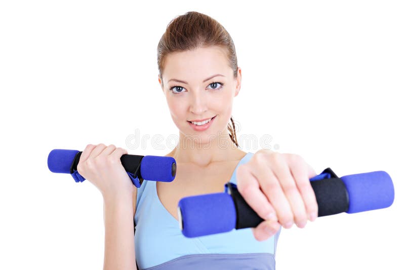 Beautiful Woman Doing Physical Exercises Stock Photo - Image of healthy ...