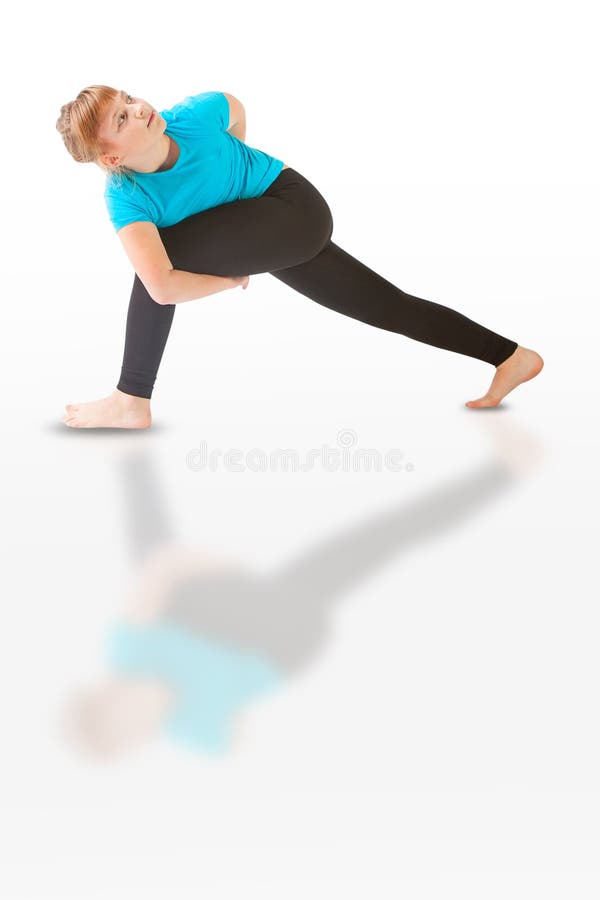 Beautiful Woman Doing Yoga on White Background Stock Photo - Image of ...