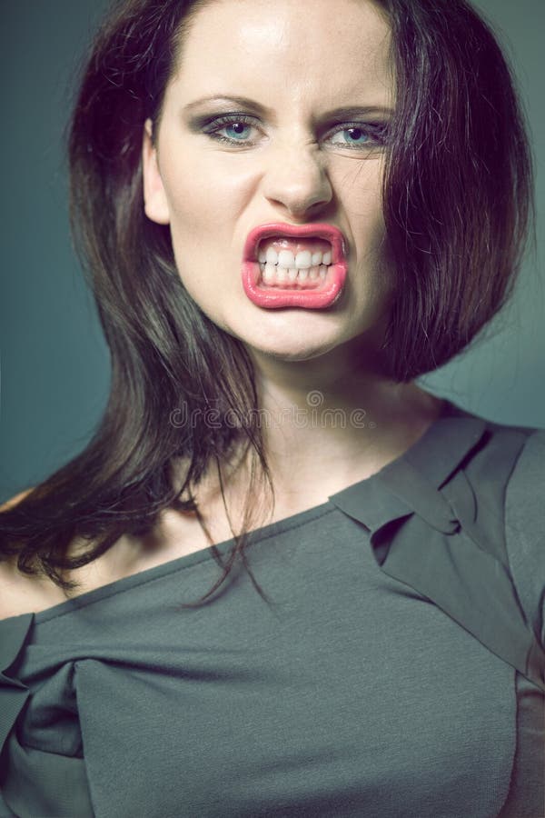 Beautiful Woman with Dramatic Expression. Stock Photo - Image of ...