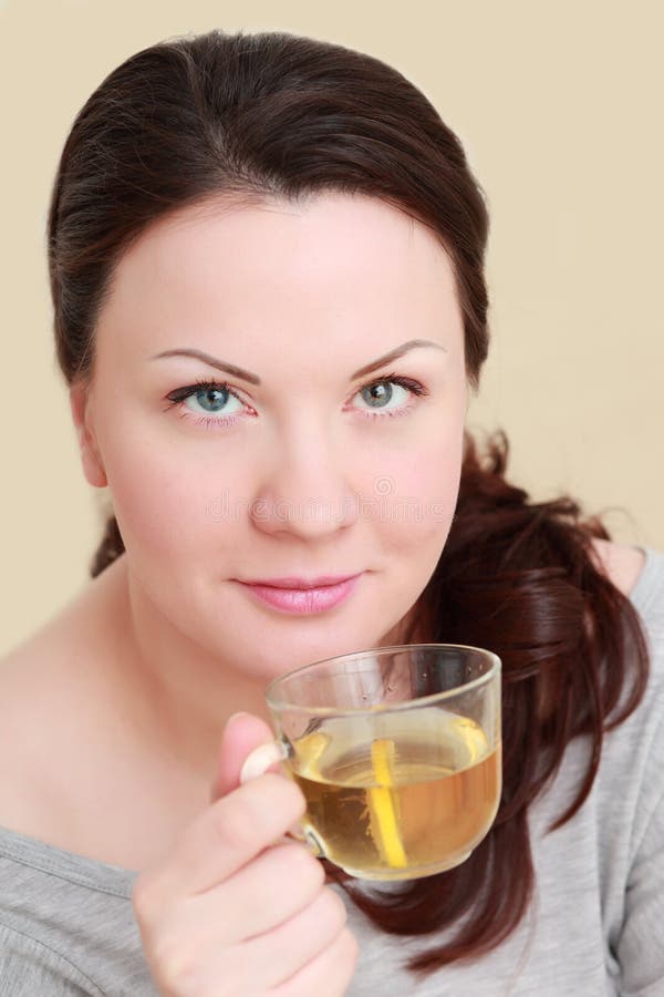 Beautiful Woman Drinking Tea Stock Photo - Image of female, drink: 13296414