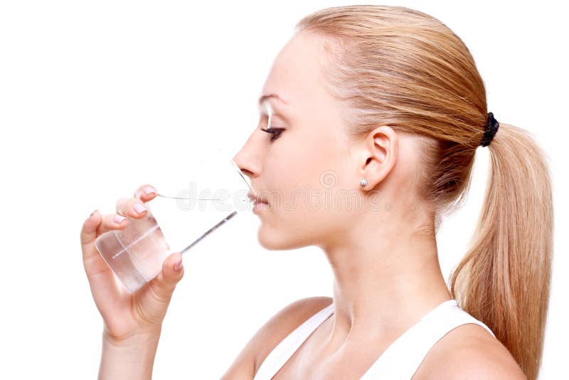 Beautiful Woman Drinking Water Stock Photo - Image of healthy ...