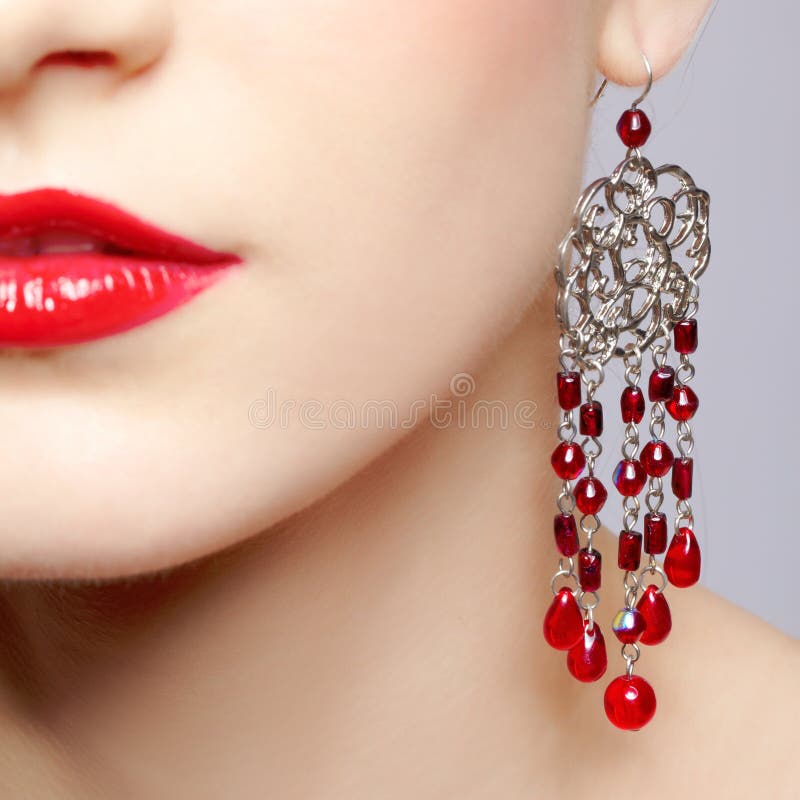 Beautiful Woman in Ear-rings Stock Photo - Image of jewellery, fashion ...
