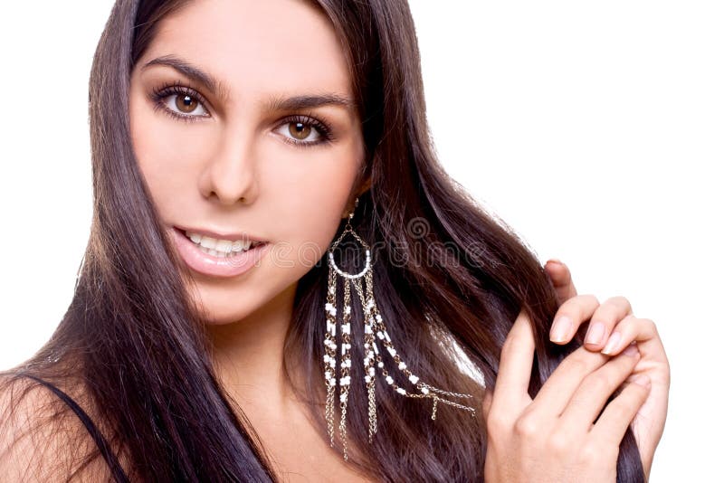 Beautiful Woman with Lacy Heart Stock Image - Image of posing, close ...