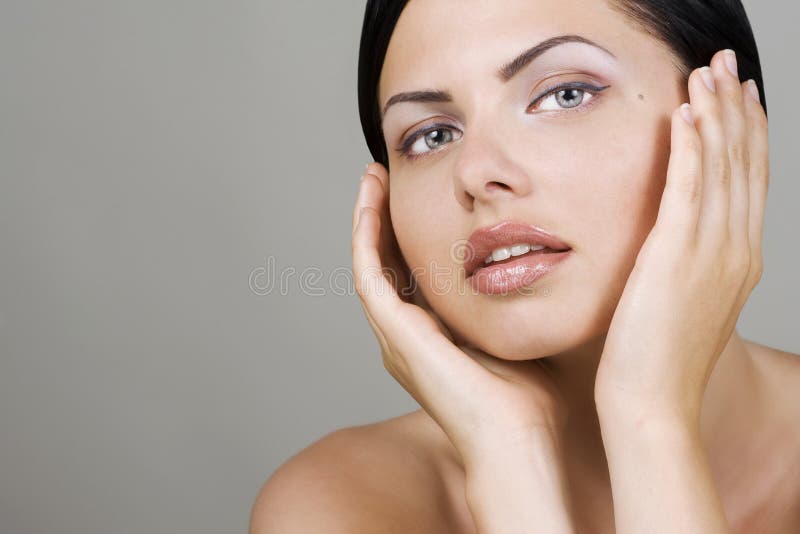 Beautiful woman face stock image. Image of brown, color - 15064387