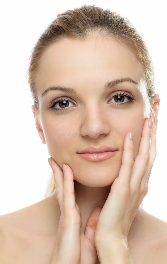 Beautiful Woman Face Clean Skin Stock Image - Image of care, looking ...