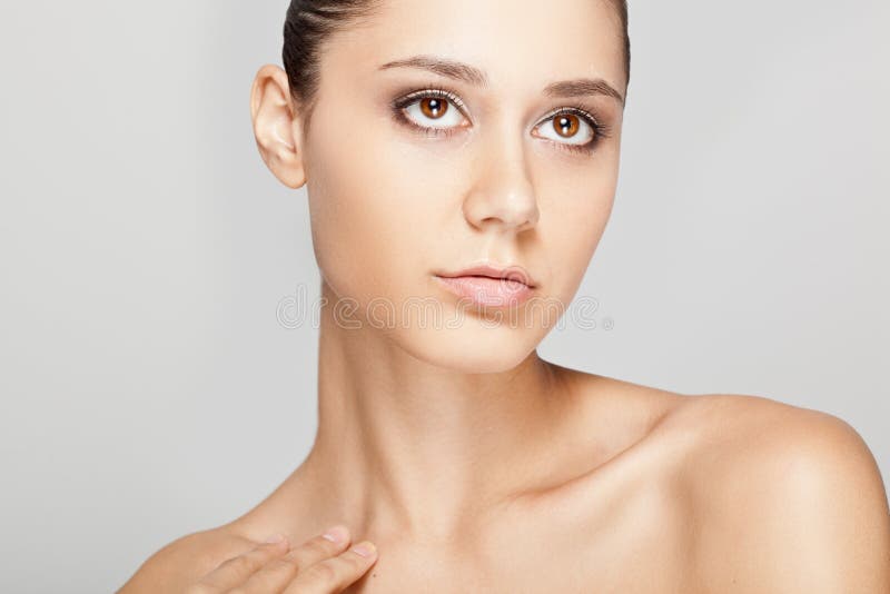 Beautiful Woman Face with Clear Skin Stock Image - Image of face ...