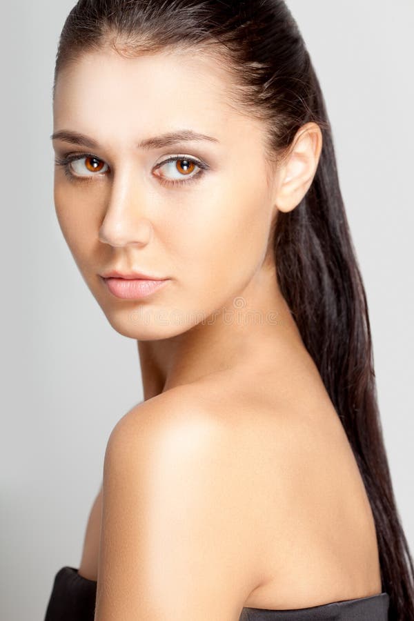 Beautiful Woman Face with Clear Skin Stock Image - Image of lovely ...