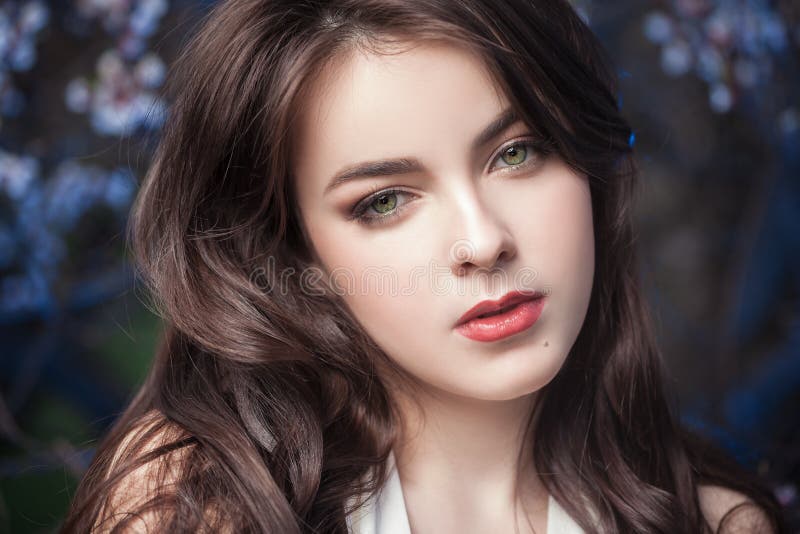 Beautiful Woman Face Closeup Stock Image - Image of nature, dream: 85435183