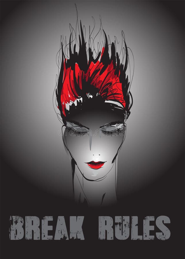 Beautiful Woman Face Hand Drawn Vector Illustration Sketch. Break Rules ... Beautiful Woman Face Hand Drawn Vector Illustration Sketch. Break Rules ...