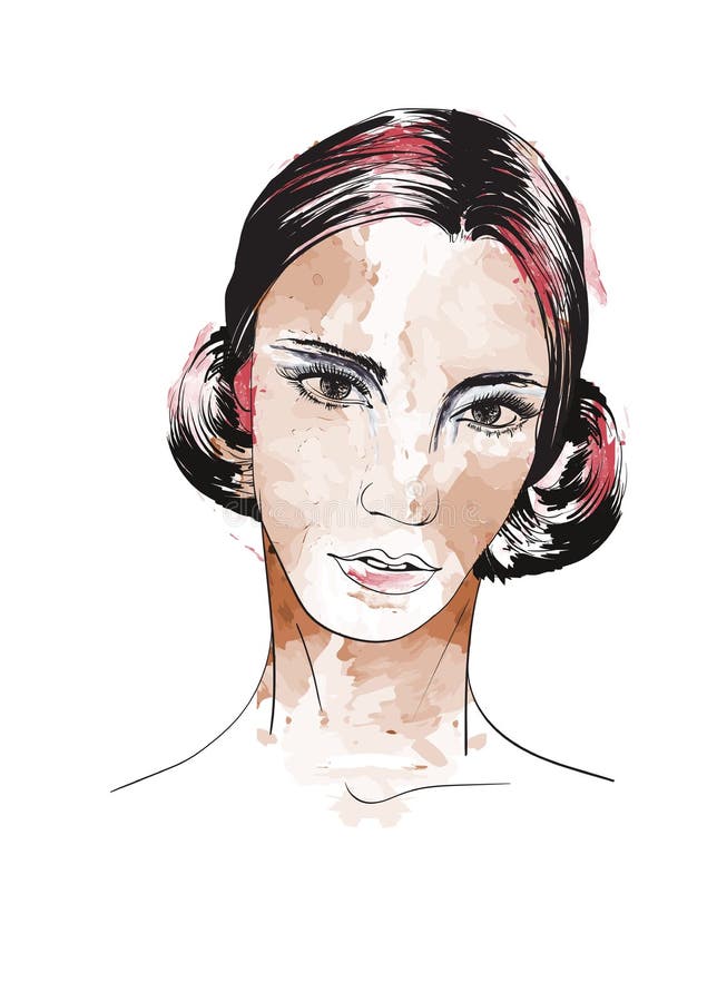 Beautiful Woman Face Hand Drawn Vector Illustration Sketch Stock ... Beautiful Woman Face Hand Drawn Vector Illustration Sketch Stock ...