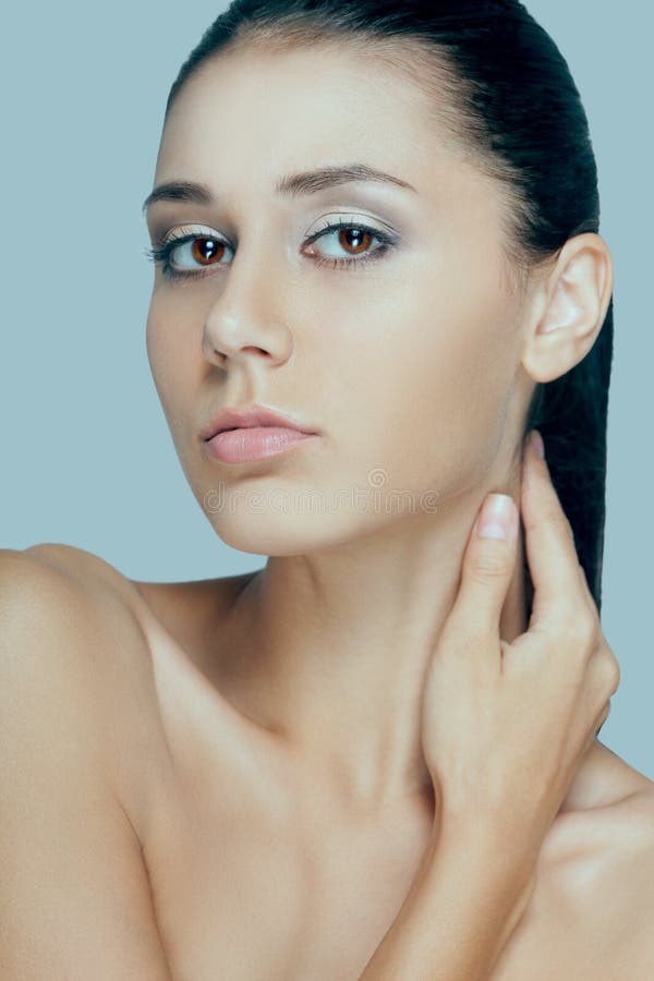 Beautiful Woman Face Portrait Stock Photo - Image of clean, cosmetic ...