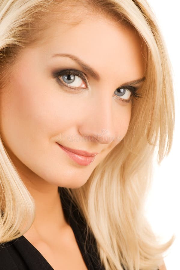 Beautiful Woman Face Smiling Stock Image - Image of copy, blond: 6952459