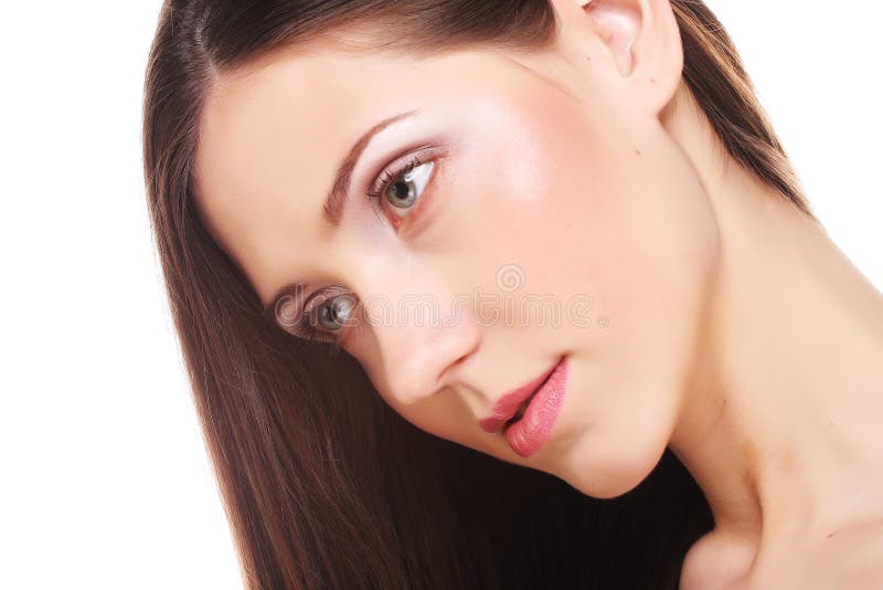 Beautiful woman face stock image. Image of beauty, hand - 68177365