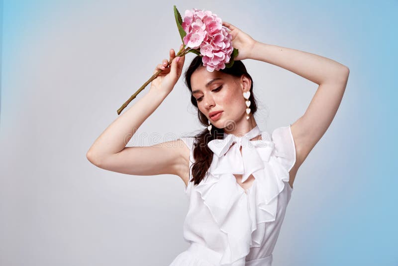 Beautiful Woman Fashion Model Makeup Brunette Hair Perfect Body Shape