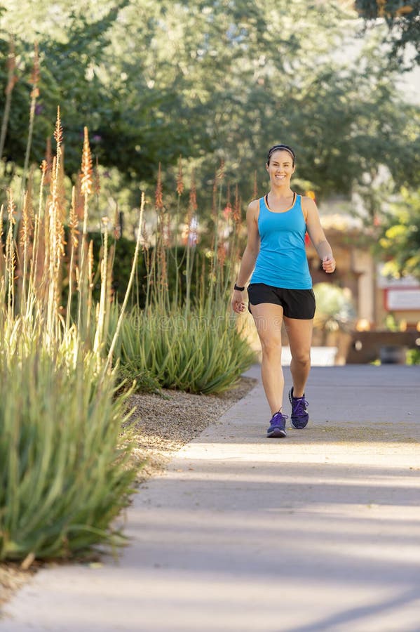 Beautiful Woman Fast Walking Stock Image - Image of jogger, caucasian ...
