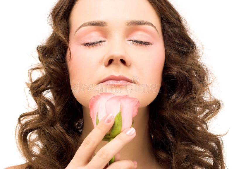 Beautiful Woman with Flower Stock Photo - Image of skin, flower: 12210404