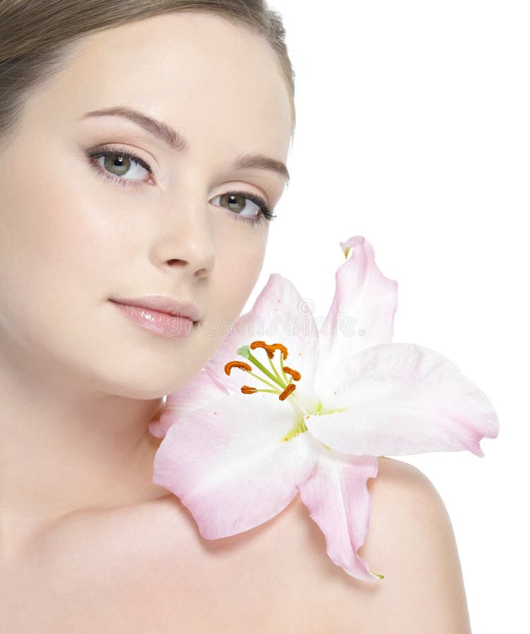 Beautiful Flower and Beautiful Girl Stock Image - Image of isolated ...