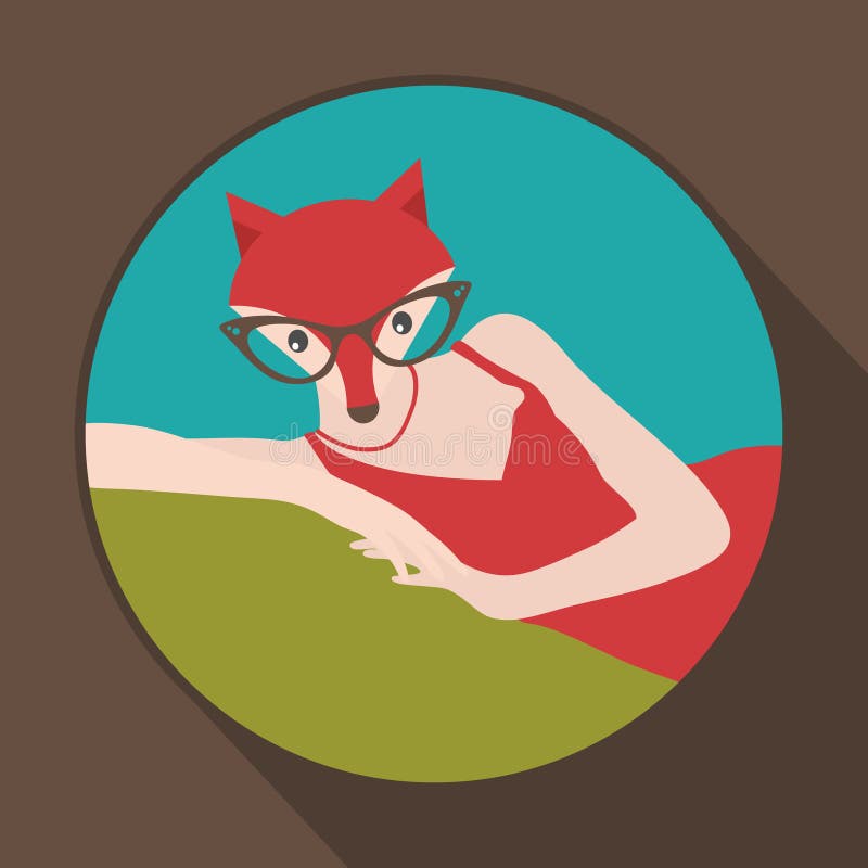 Beautiful Woman with Fox Face. Stock Vector - Illustration of animal ...