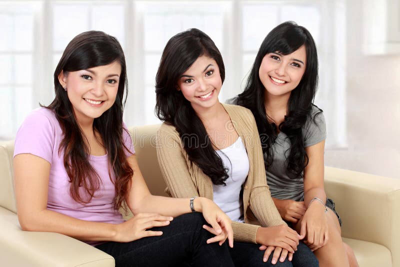 Beautiful Woman Friend Smiling Stock Image - Image of house, enjoy ...