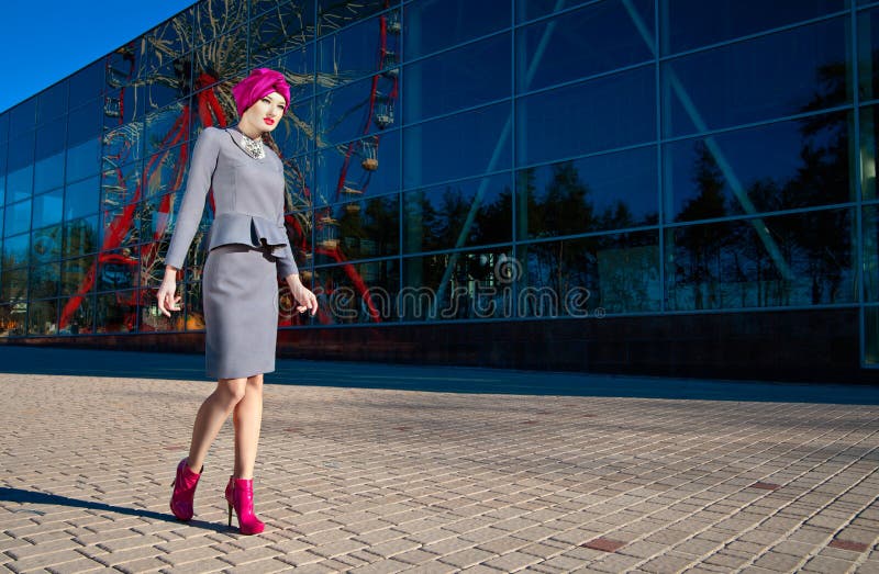 Beautiful Woman in Front of a Building Stock Image - Image of person ...