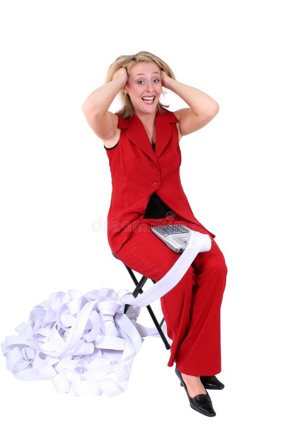 Beautiful Woman Frustrated with Calculations Stock Photo - Image of ...