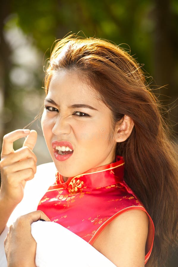 Beautiful Woman In Getting Angry Face . Stock Image - Image of beauty ...