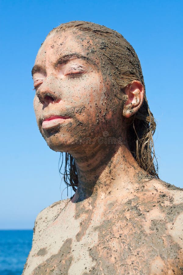Mud pleusure stock photo. Image of face, baths, smile - 2437748