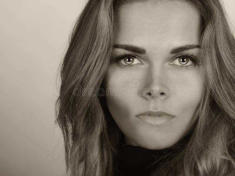 Beautiful Woman on Grey stock image. Image of fresh, fashion - 83849321