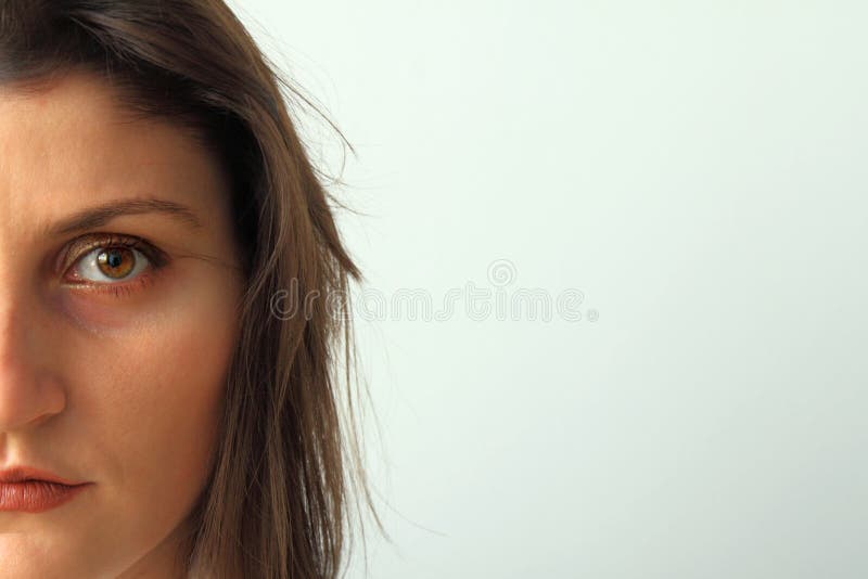 Beautiful Woman Half Face Closeup. Stock Photo - Image of model, girl ...